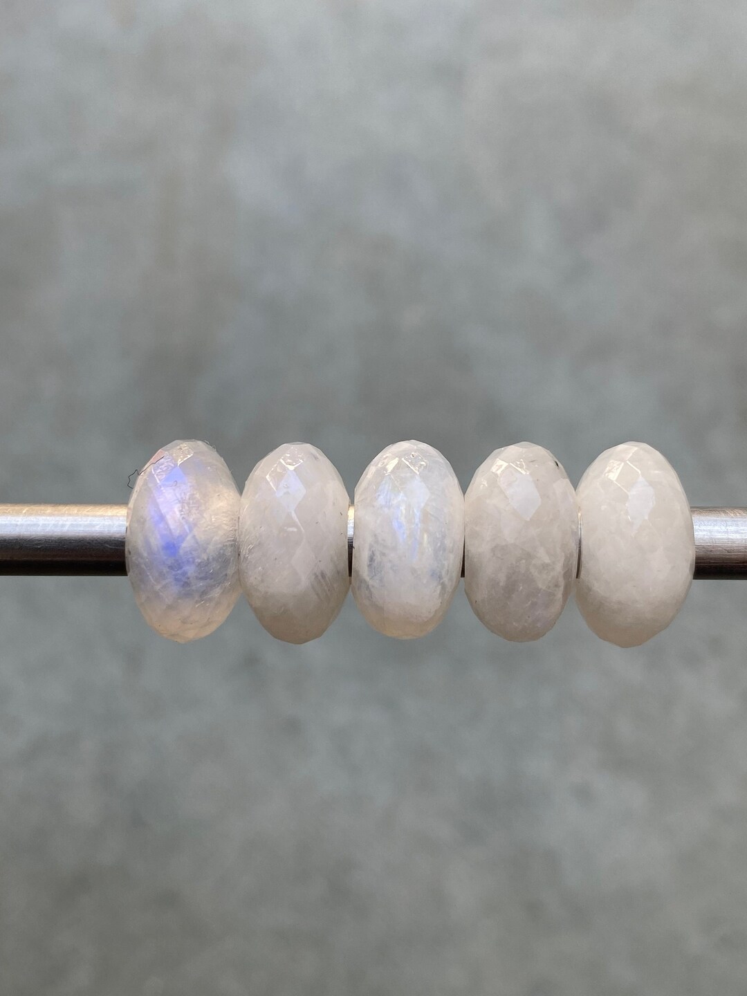 Rainbow Moonstone 5mm Hole Beads, Natural Moonstone Gemstone 5mm Hole ...