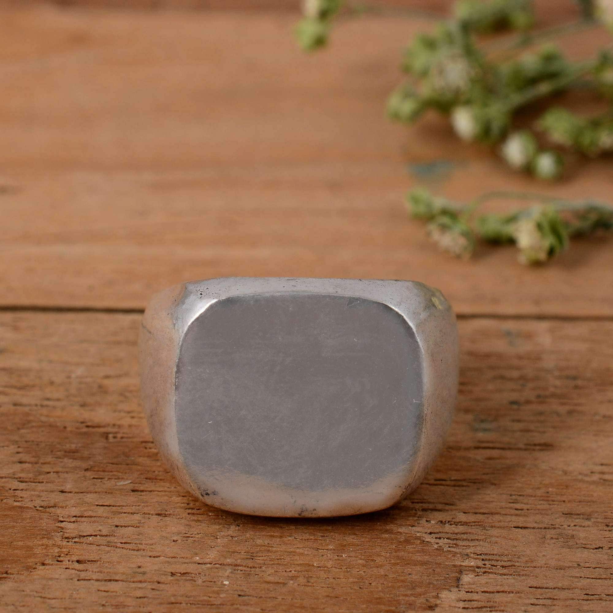 925 Sterling Silver Signet Ring Silver Mens Ring Silver Band - Etsy