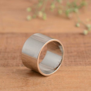 Solid Silver Band Ring, Sterling Silver Flat Wedding Bands, Men Women ...