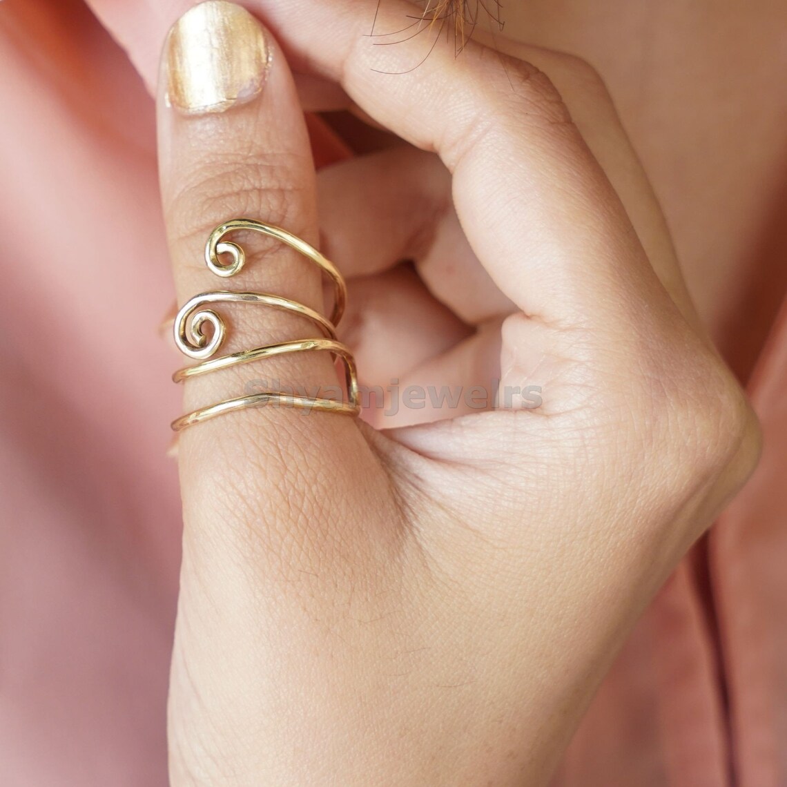 Arthritis RingAdjustable wire brass ring Hippie ring | Etsy