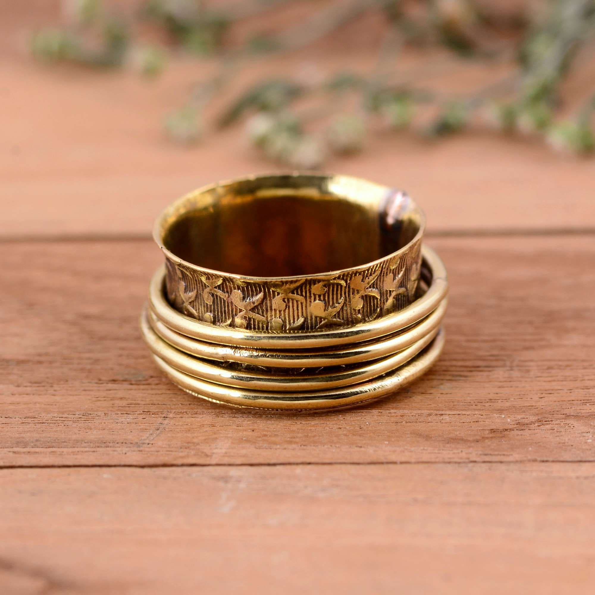 Gold Spinner Ring 14k Gold Thumb Ring Meditation Ring Women | Etsy