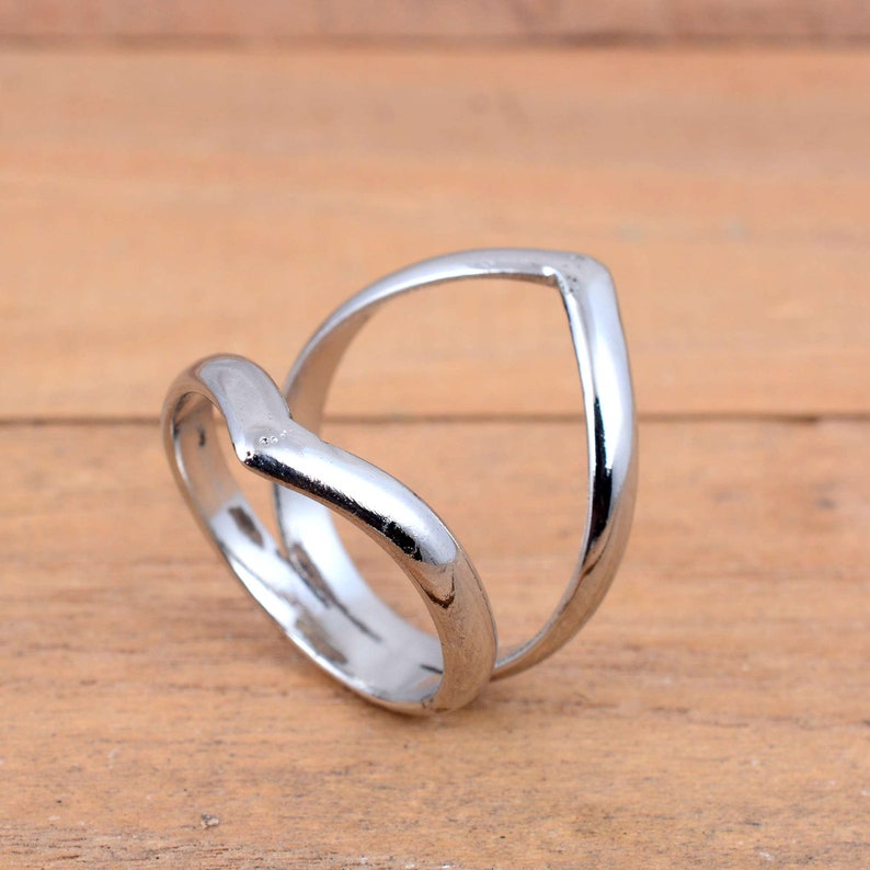 Chevron Arthritis Ring for PIP or DIP Joint - Swan Neck Splint - Silver Splint Ring - Arthritis ...