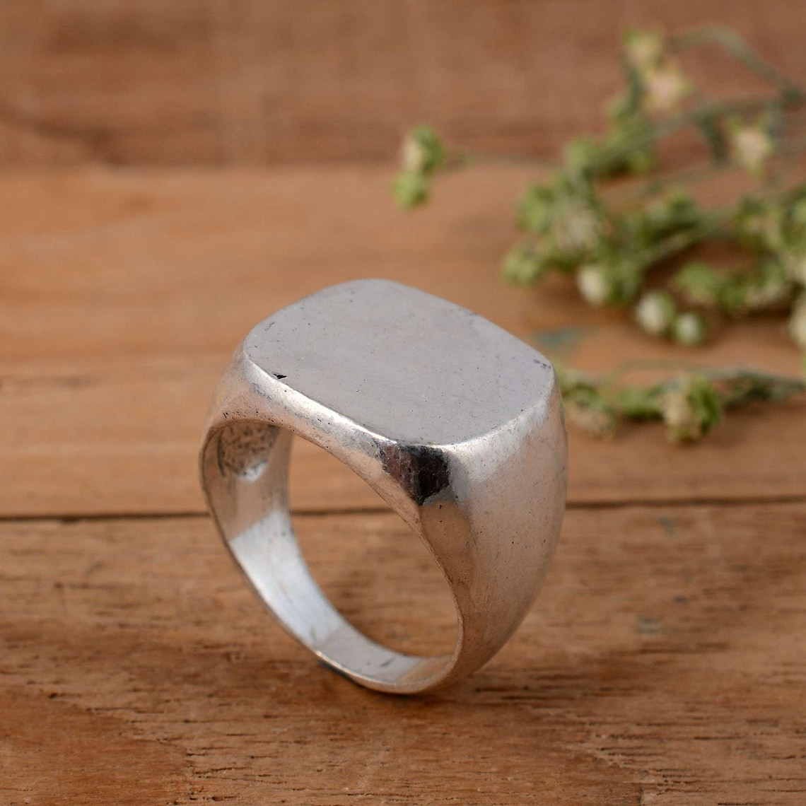 925 Sterling Silver Signet Ring Silver Mens Ring Silver Band - Etsy