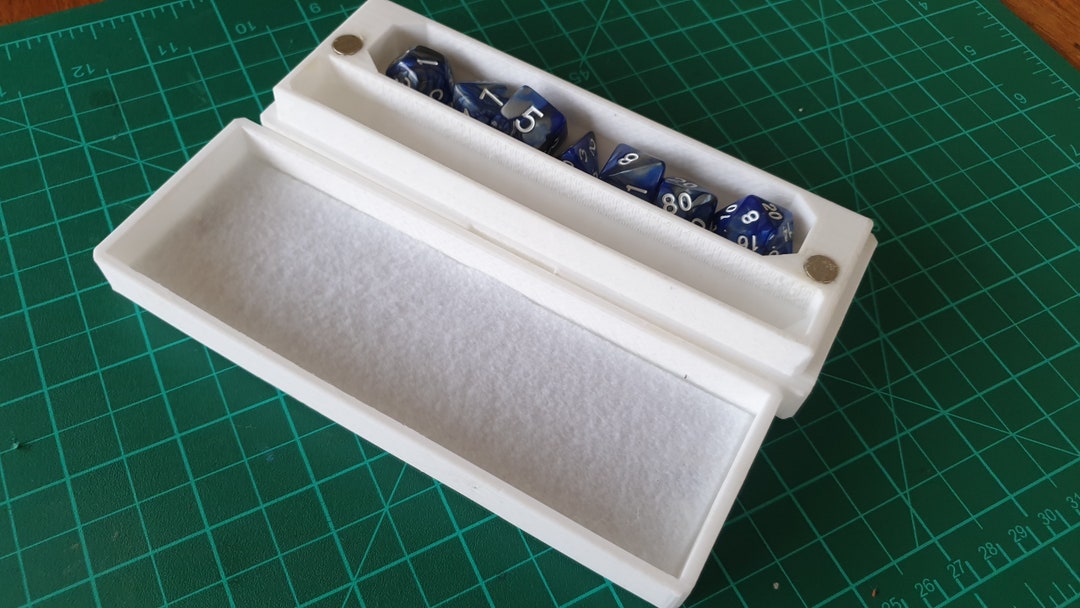 3D Printed Dice Box With 1 Dice Row and Pencil/pacer Slot - White - Etsy