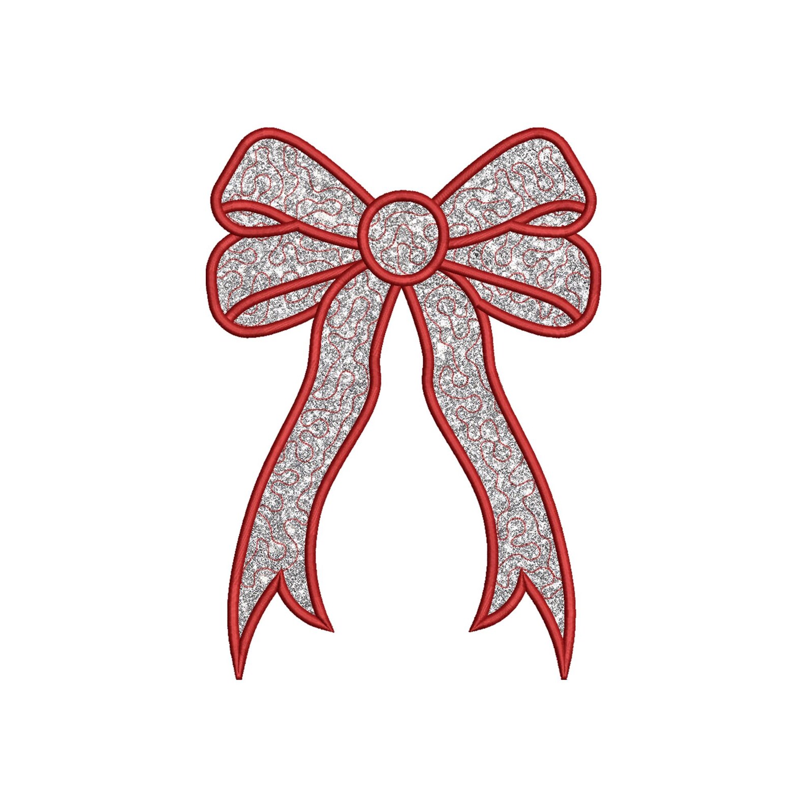 Side Bow Applique Sweatshirt Embroidery Design, Bow Christmas ...