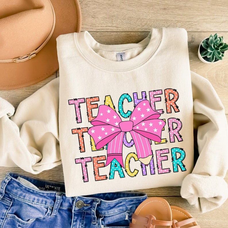 Coquette Teacher Png, Back to Shool Png, Teacher Appreciation Gift, Day ...