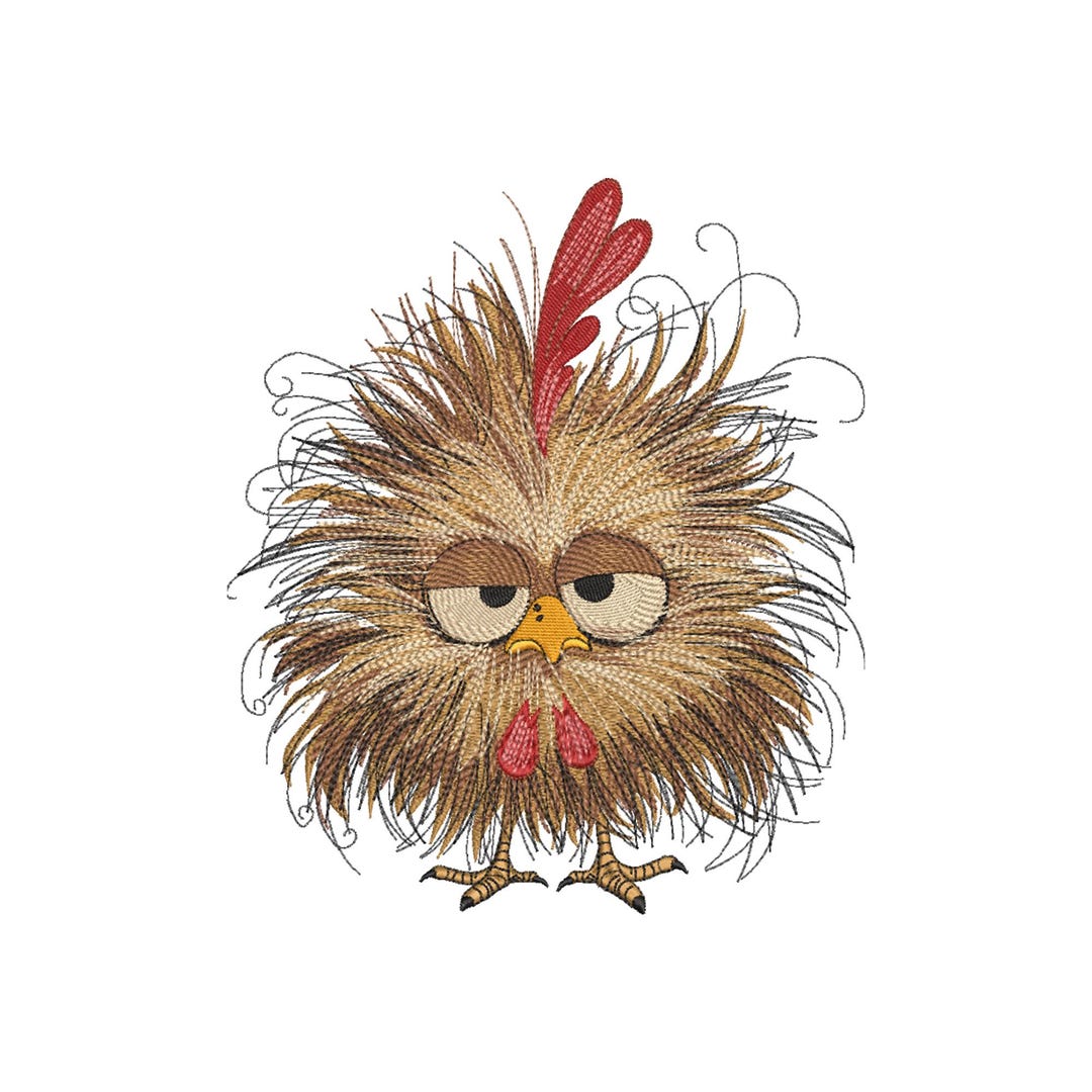 Crazy Chicken Embroidery Design, Funny Chicken Embroidery File, Digital ...
