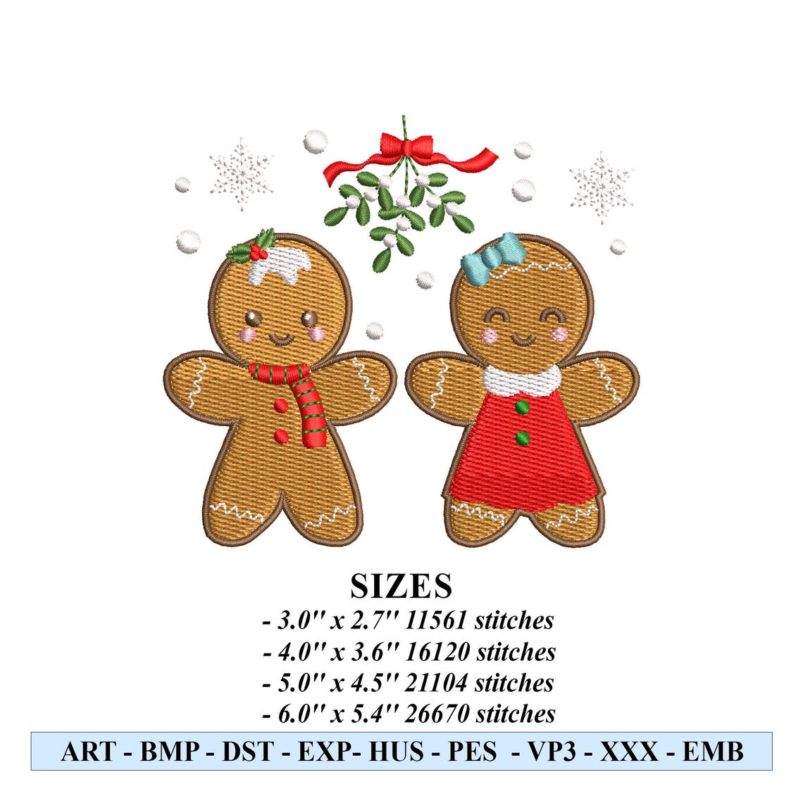 Christmas Gingerbread Boy Girl Embroidery Design, Gingerbread Cookies ...