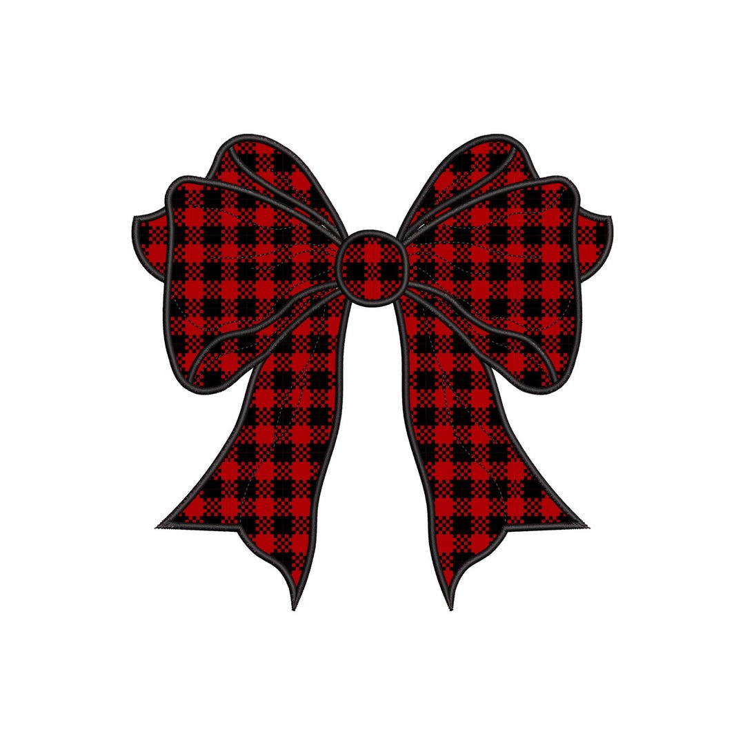 Side Bow Applique Sweatshirt Embroidery Design, Bow Christmas ...