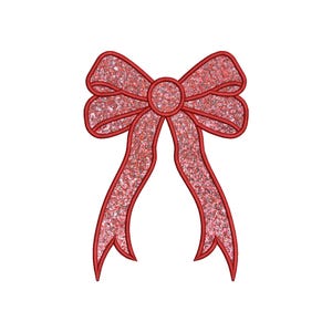 Side Bow Applique Sweatshirt Embroidery Design, Bow Christmas ...