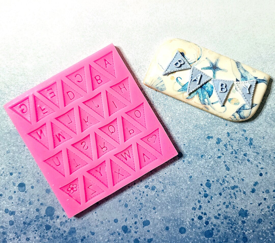 Pennant Fondant Mold, Bunting Mold, Letter Mold, Banner - Etsy