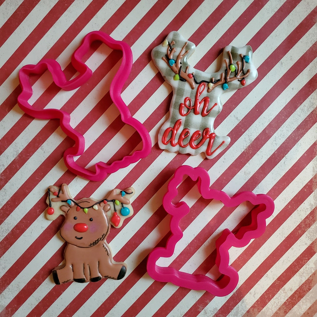 Oh Deer Cookie Cutter Set, Christmas Deer Cookie Cutter, Animal Puns ...