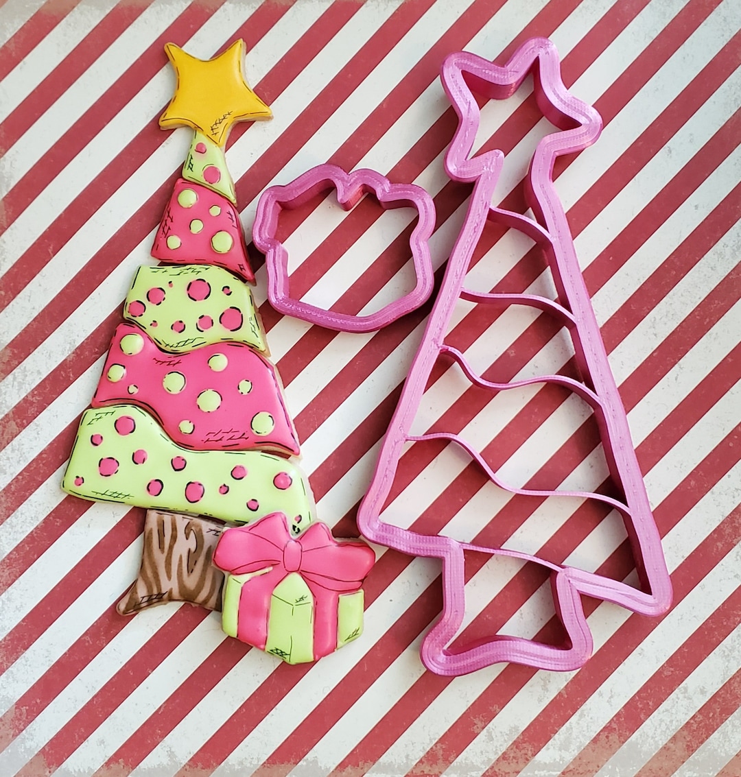 Stacked Christmas Tree Cookie Cutter With Mini Present - Etsy