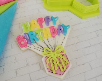 Happy Birthday Plaque 2 Cookie Cutter - Etsy
