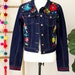 Virgen - Otomi Denim Jacket-women Jean Jacket- Otomi Hand Embroidered Virgen Mary Jacket- Otomi ...