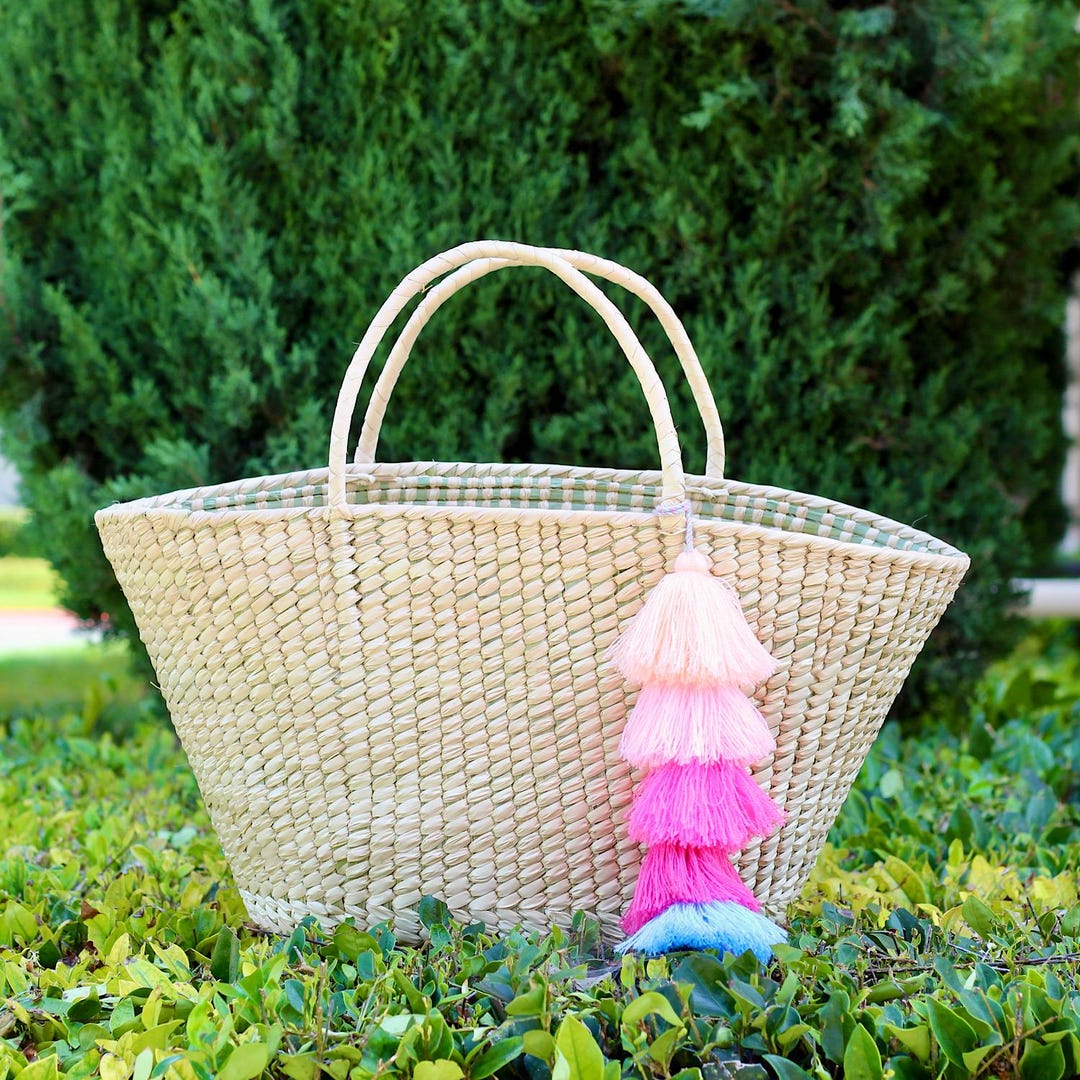 Palm Leaf Mexican Canasta-palm Leaf Beach Tote-handwoven Palm Leaf Tote ...