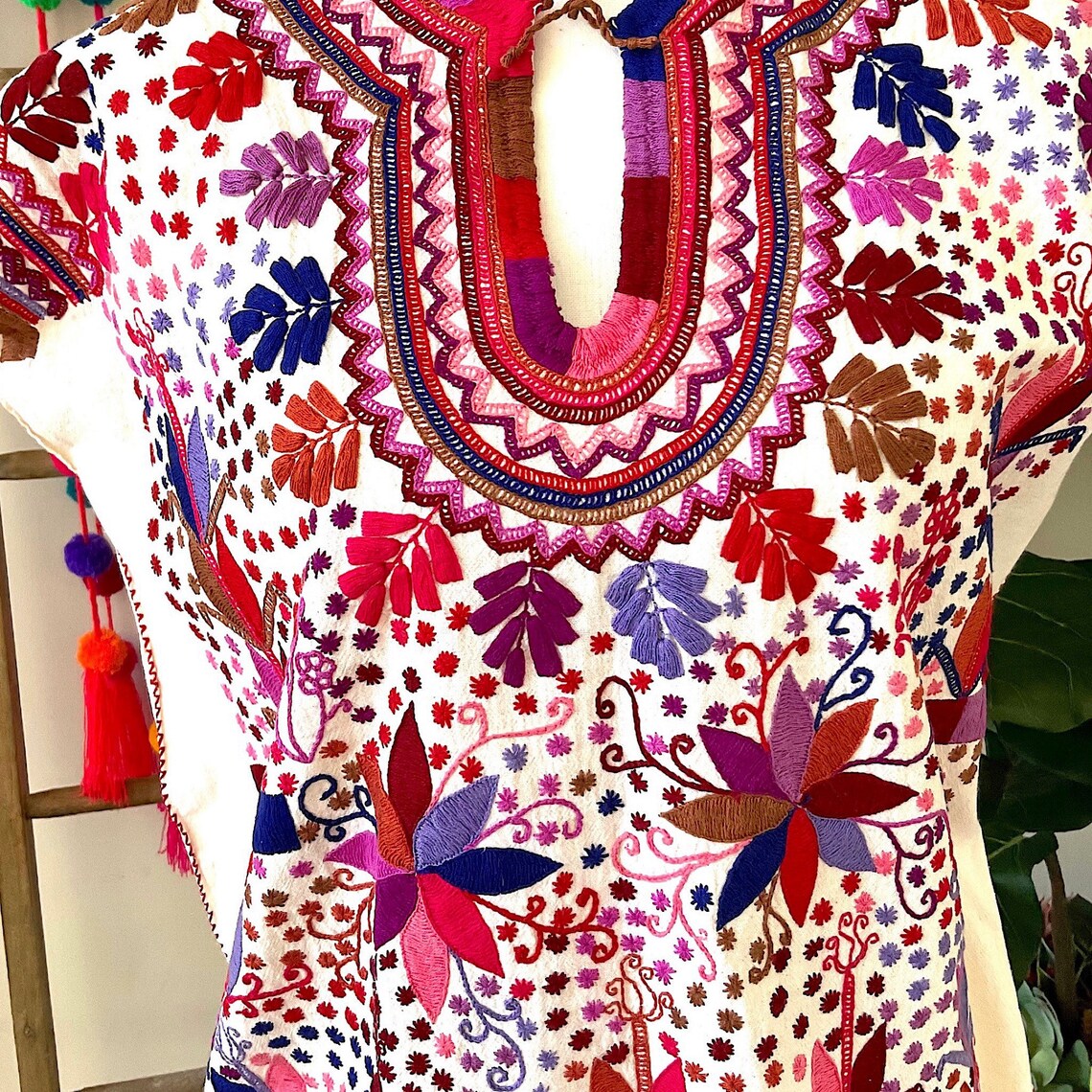 Chamula Women Blouse Mexican Hand Embroidered Top-hand Made - Etsy