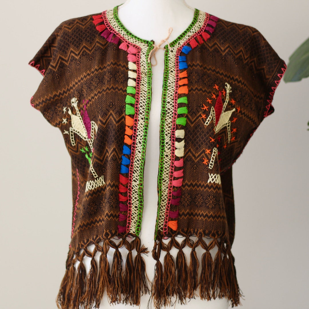 Chamula Women Blouse- Mexican Hand Embroidered Top-hand Made Huipil Multicolor Embroidered ...