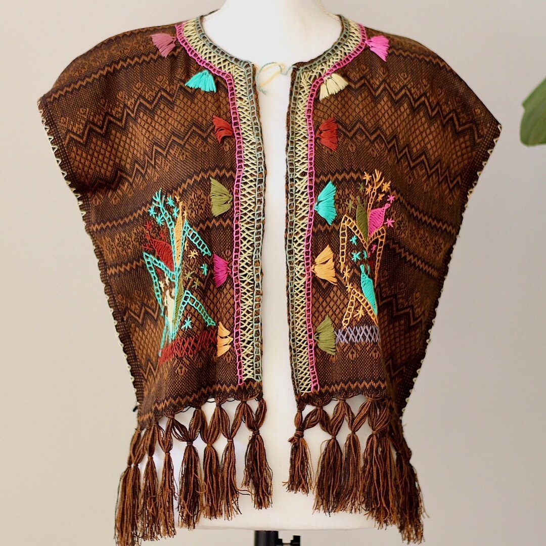 Chamula Women Blouse- Mexican Hand Embroidered Top-hand Made Huipil Multicolor Embroidered ...