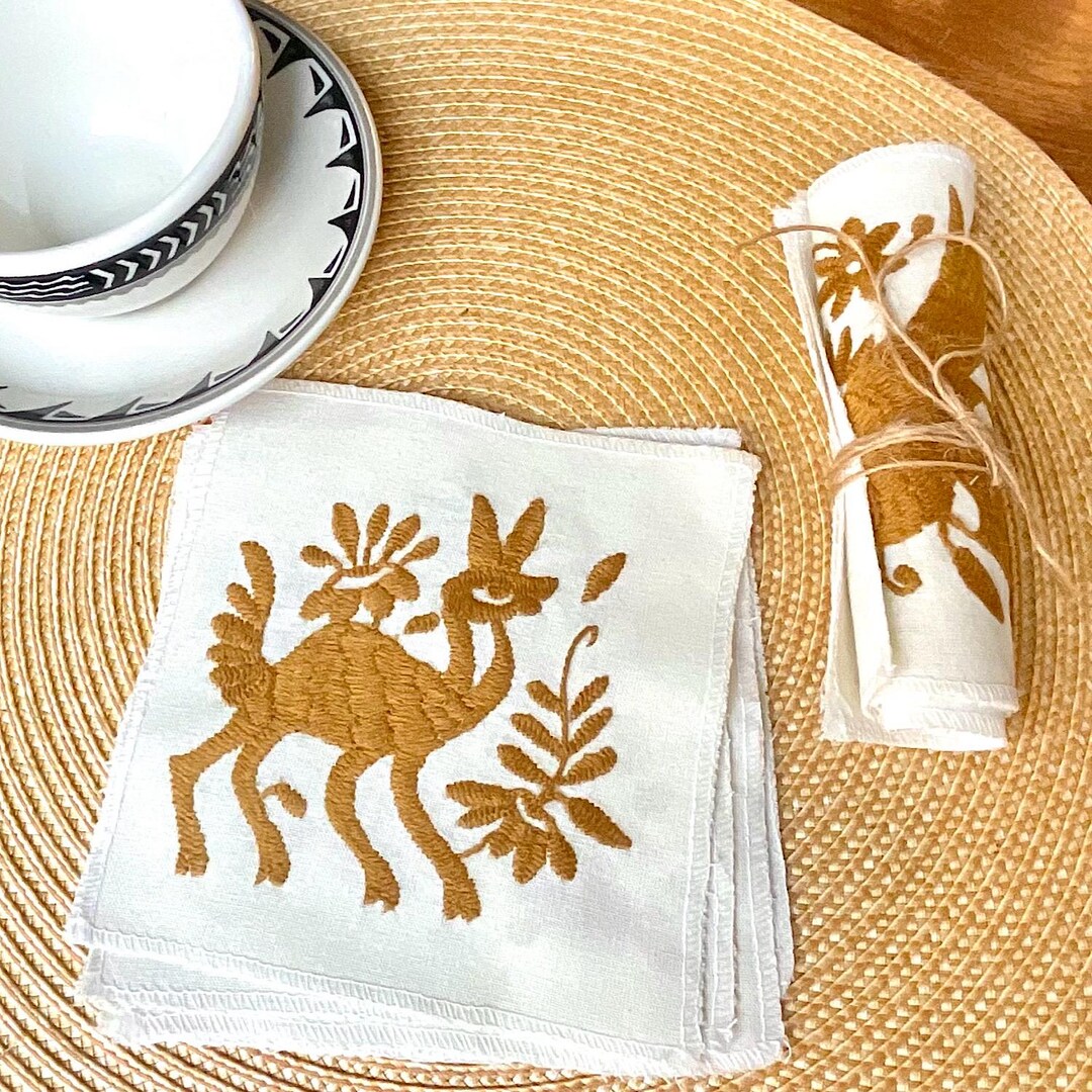 Otomi Art Coasters-hand Embroidered Coasters-made in Mexico Coasters ...