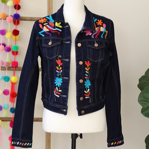 Hand Embroidered Jean Jacket - Etsy
