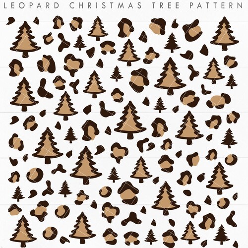 Christmas Tree Leopard Pattern SVG Christmas Tree Cheetah | Etsy