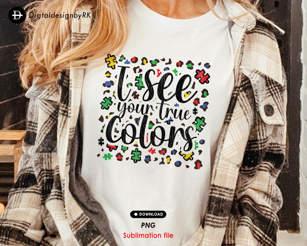 I See Your True Colors Autism Puzzle Piece Leopard Cheetah, Autism ...