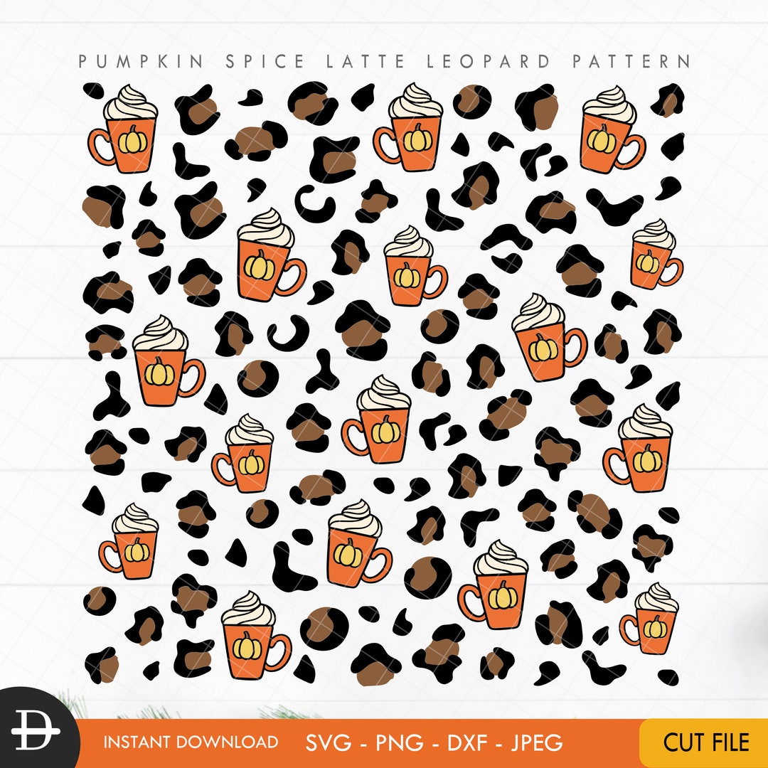 Pumpkin Spice Leopard Pattern, Latte Fall Cheetah Pattern, Thanksgiving ...
