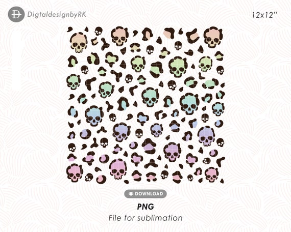 Rainbow Skull Leopard Pattern PNG Halloween Skull Cheetah - Etsy
