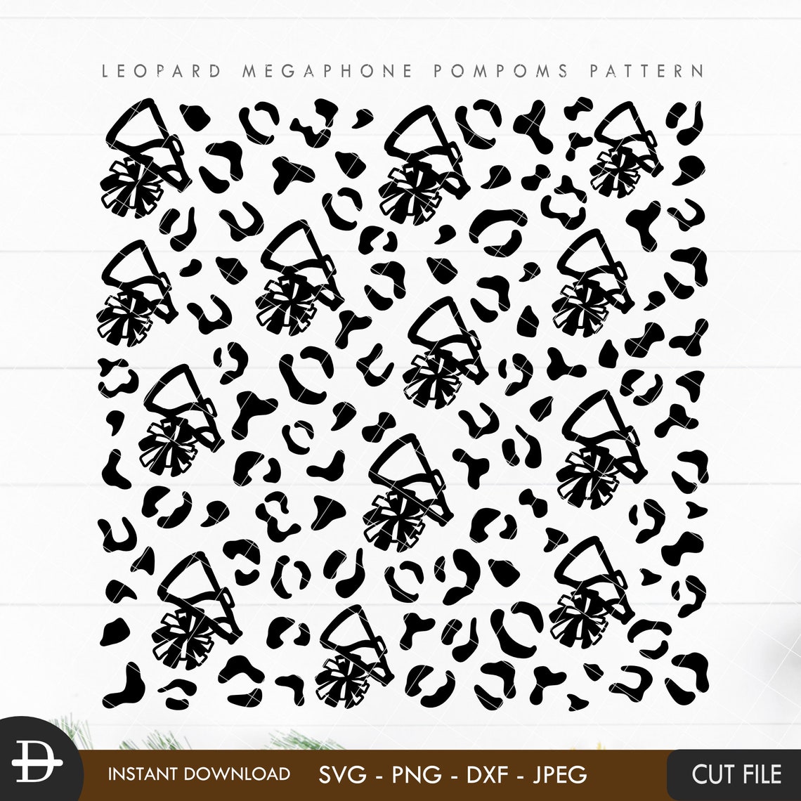 Megaphone Pompoms Leopard Pattern Cheerleader Pattern Svg - Etsy
