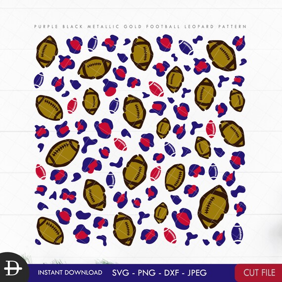 Purple Black Metallic Gold Red Football Leopard Pattern - Etsy