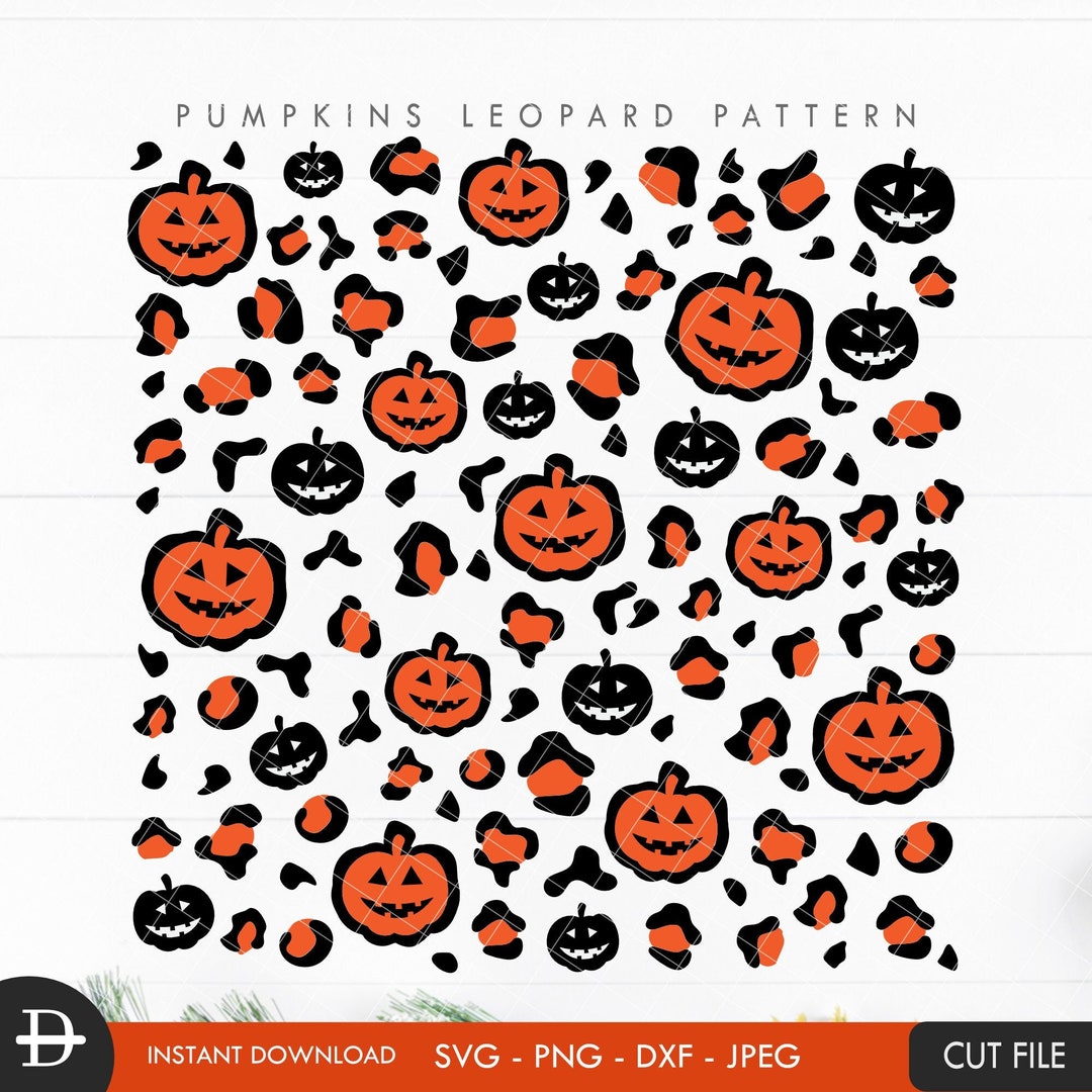 Leopard Pumpkins Pattern SVG, Pumpkins Cheetah Pattern Svg, Halloween ...