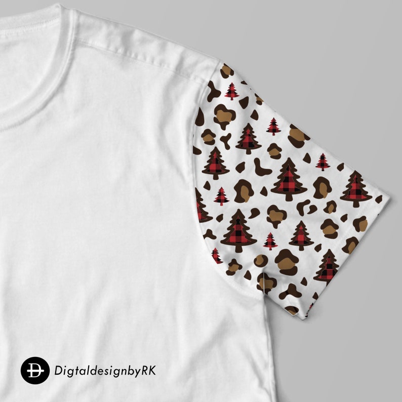 Red Buffalo Plaid Christmas Tree Leopard Pattern Christmas - Etsy