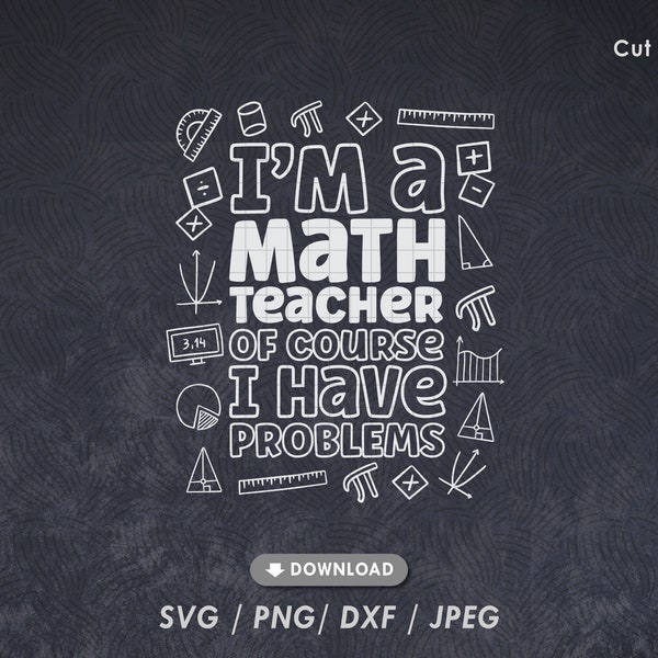 Math Teacher Svg - Etsy