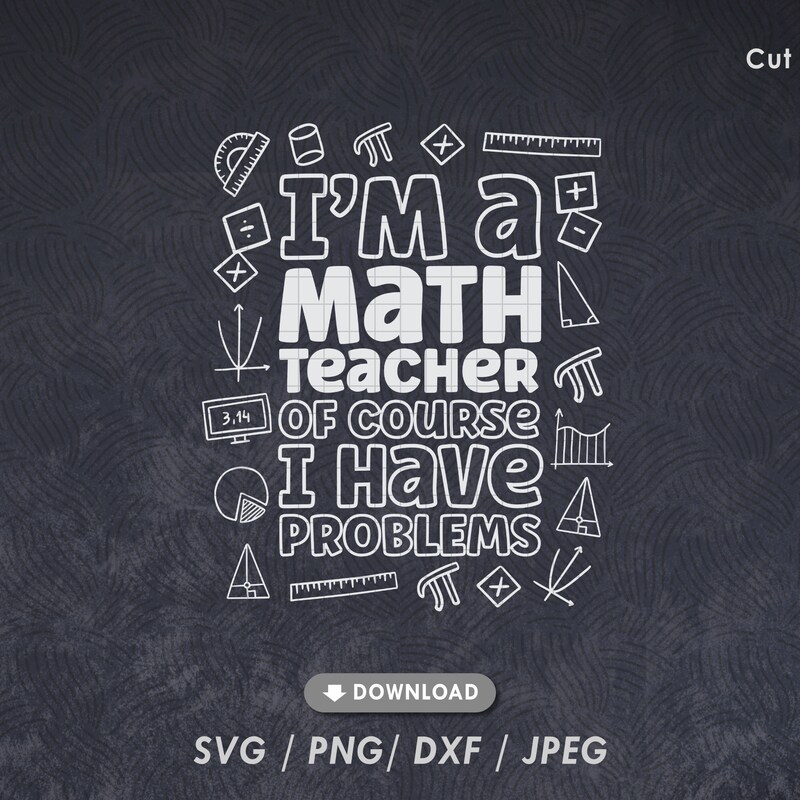Math Teacher Svg - Etsy