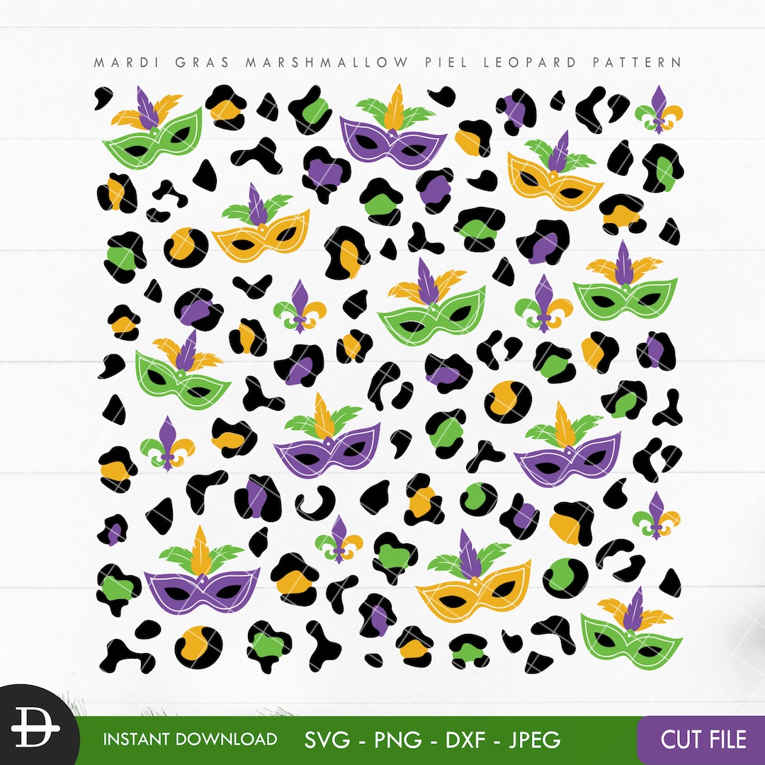 Mardi Gras Mask Leopard Pattern, Mardi Gras Carnival Mask Cheetah Svg ...