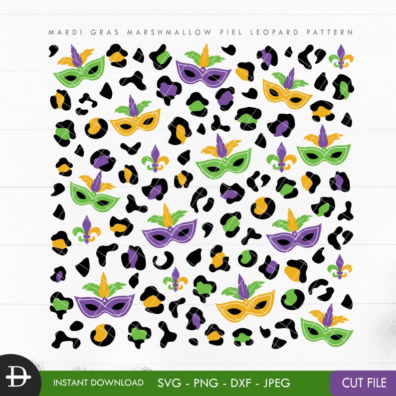 Mardi Gras Mask Leopard Pattern, Mardi Gras Carnival Mask Cheetah Svg ...