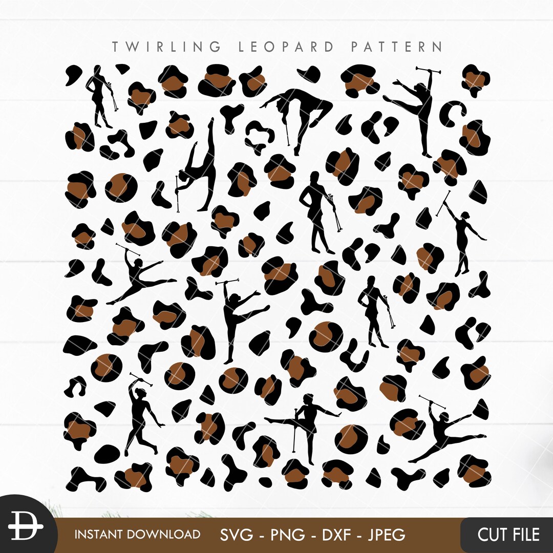 Twirling Leopard Pattern, Twirl Girl Mom Coach Cheetah Svg, Bleached ...