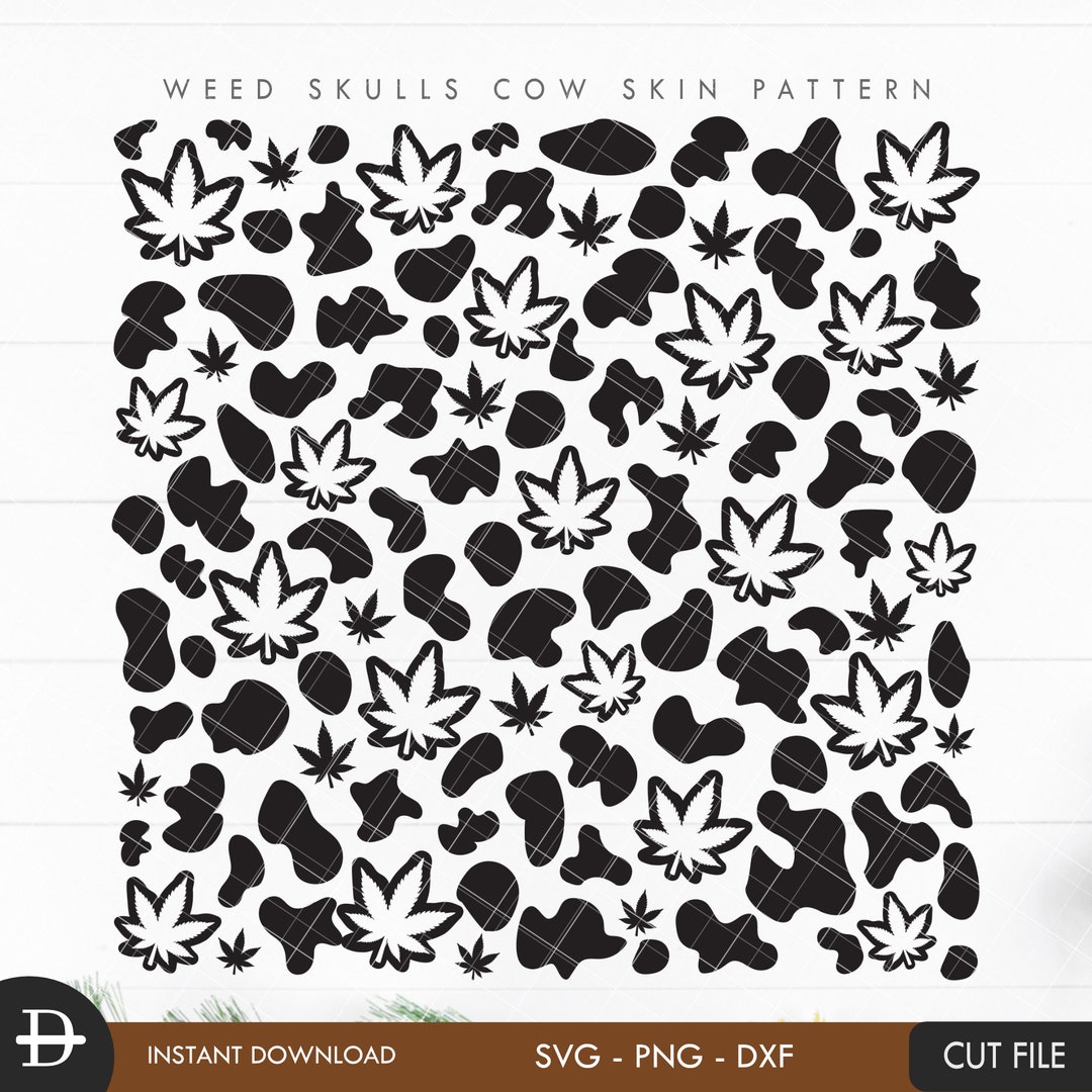 Cannabis Cow Skin Pattern SVG, Weed Cheetah Pattern SVG, Weed Cow ...