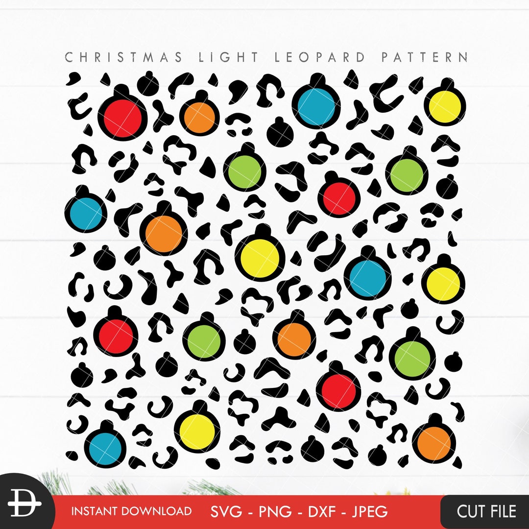 Leopard Christmas Light Pattern SVG, Christmas Light Cheetah Pattern ...