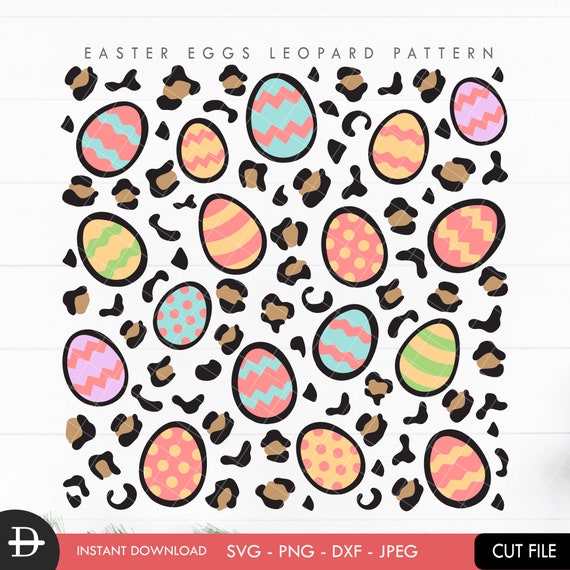 Colorful Leopard Easter Eggs Pattern Svg Leopard Easter Egg | Etsy