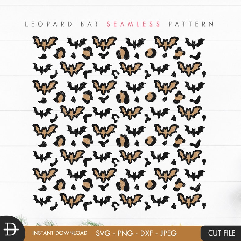 Leopard Bat Seamless Pattern Svg Bat Cheetah Pattern Svg | Etsy