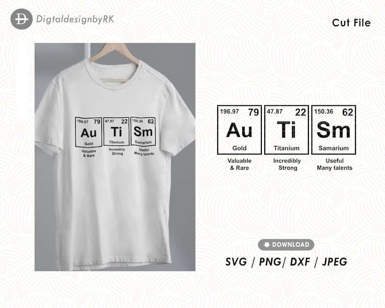 Autism Periodic Table Svg, Valuable&rare, Incredibly Strong, Useful ...