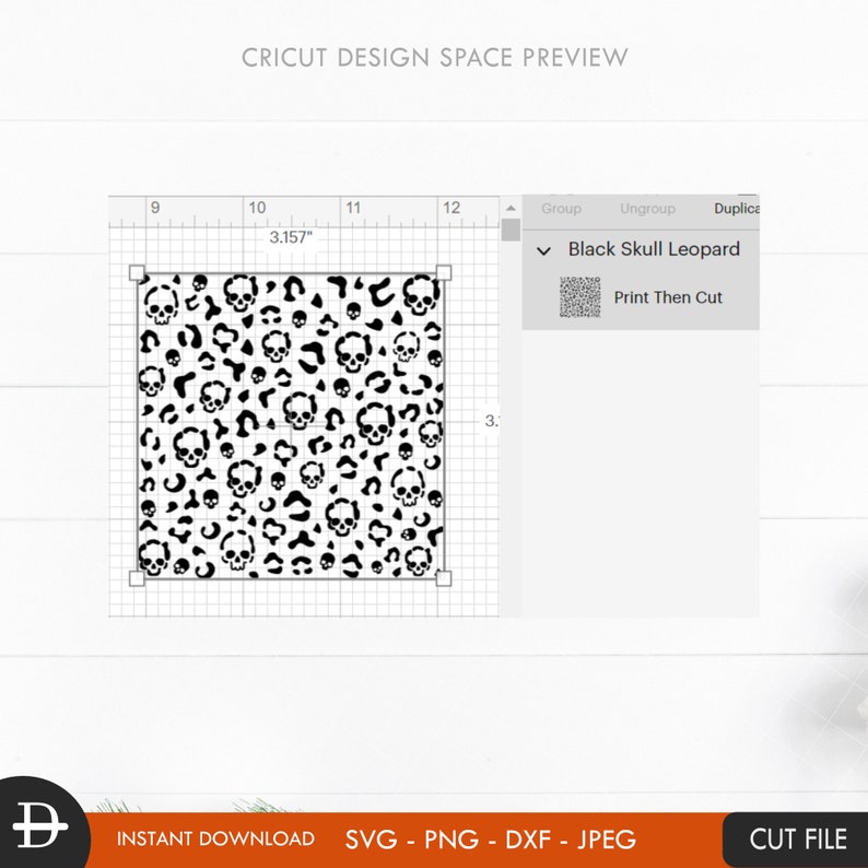 Black Leopard Skull Pattern, Skull Cheetah Pattern, Halloween Digital ...
