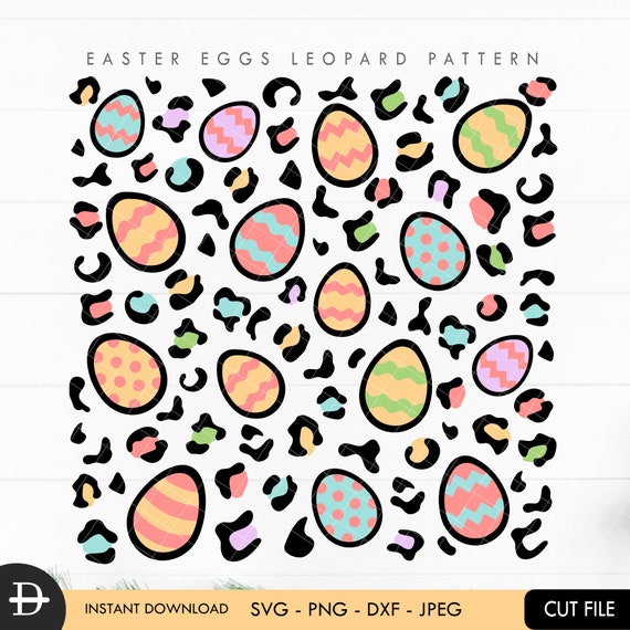 Pastel Leopard Easter Eggs Pattern Svg Leopard Easter Egg | Etsy