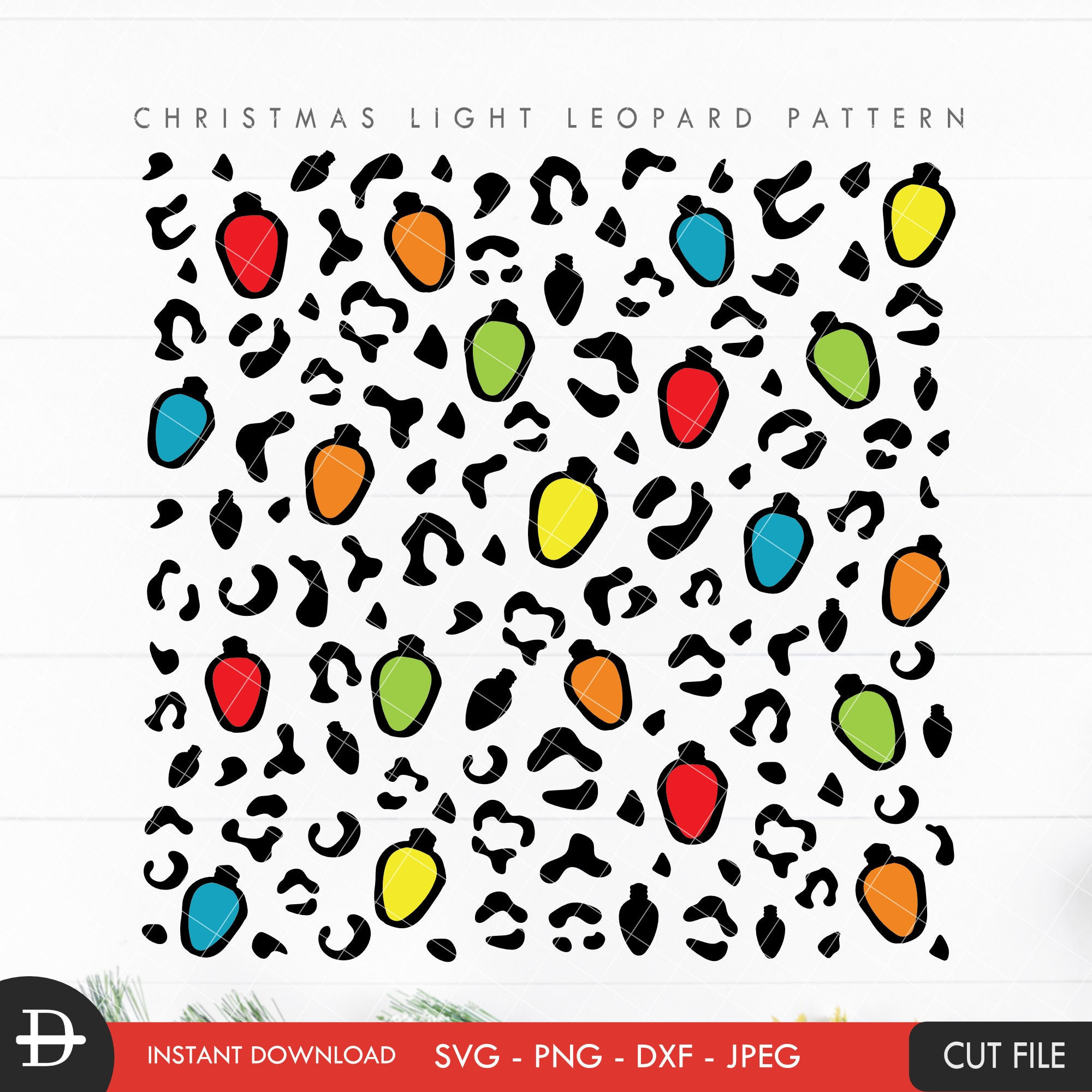 Leopard Christmas Light Pattern SVG Christmas Light Cheetah - Etsy