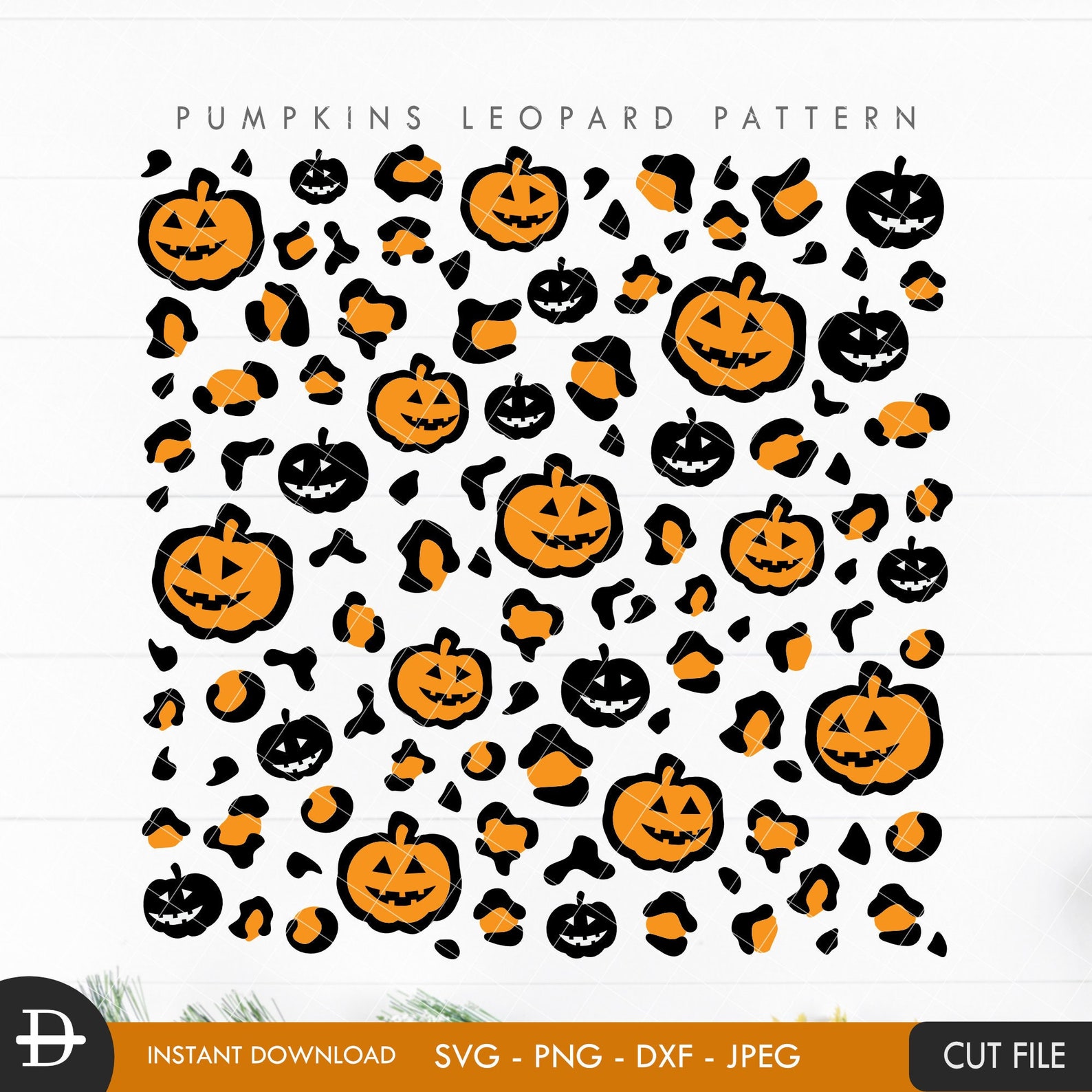 Yellow Leopard Pumpkins Pattern SVG Pumpkins Cheetah Pattern - Etsy