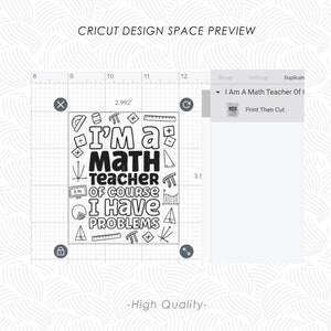 I M A Math Teacher SVG, of Course I Have Problems SVG, Funny Teacher ...