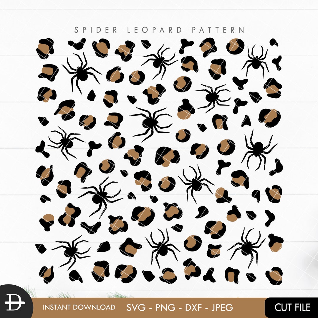 Brown Spider Leopard Pattern, Spider Cheetah Svg, Halloween Pattern ...