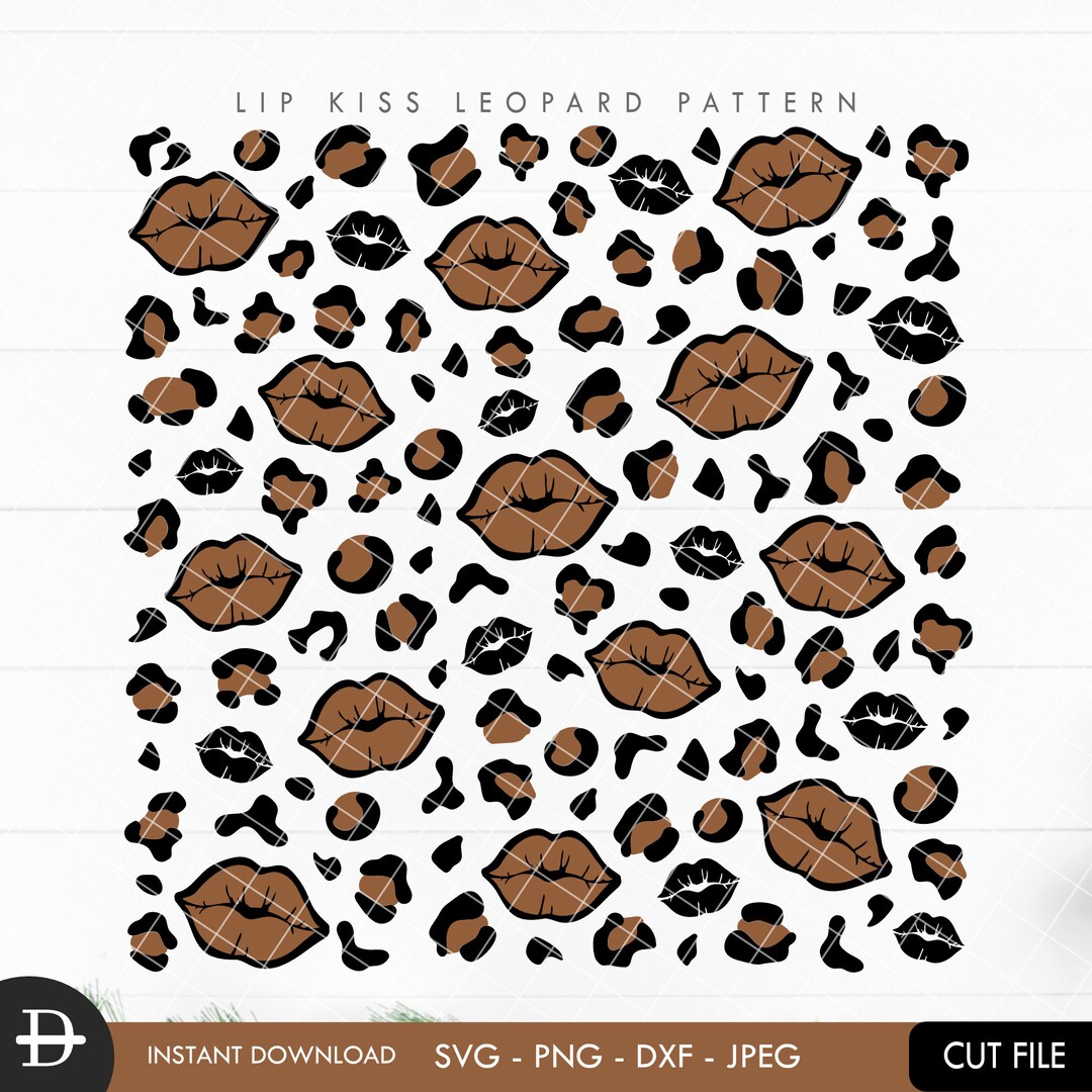 Leopard Lips Pattern SVG, Lips Cheetah Pattern Svg, Kiss Digital Paper ...